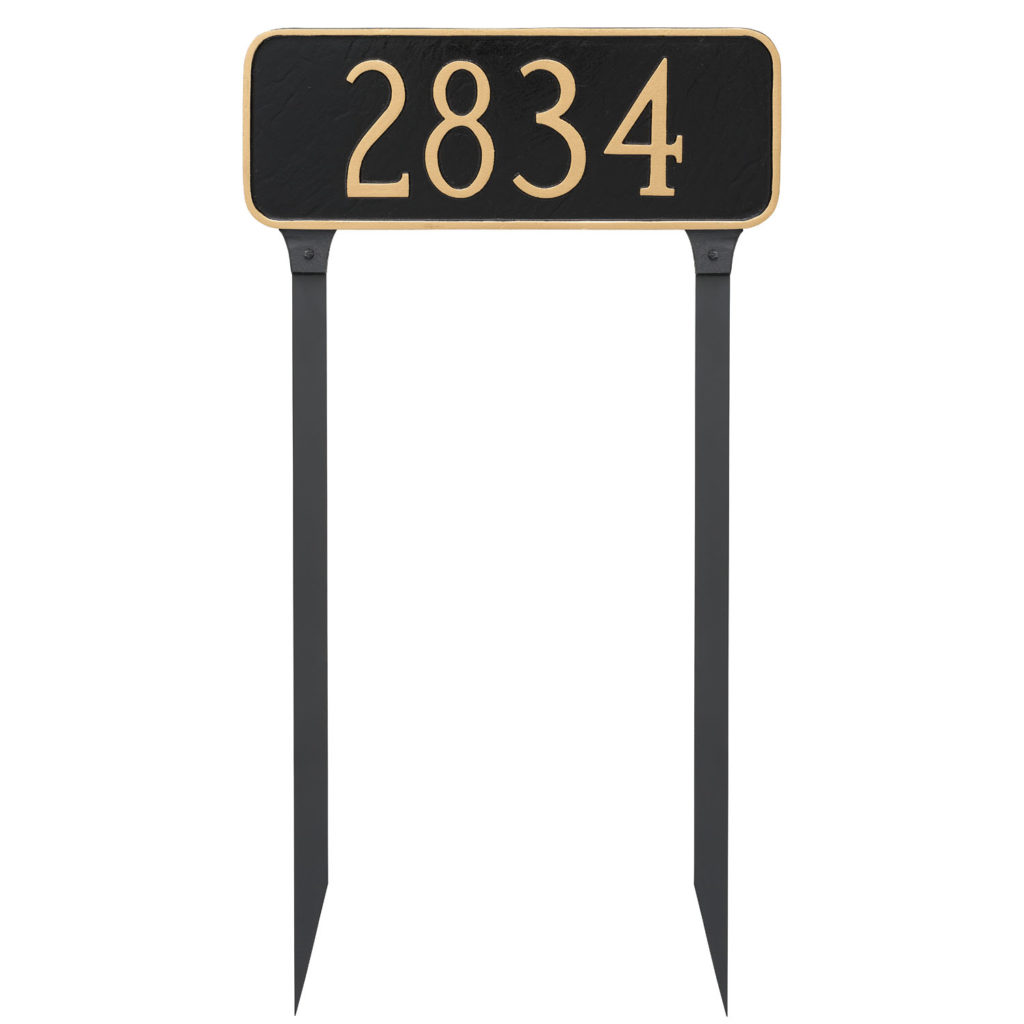Rectangle Address Plaque Sign With Stakes The Address Number Store rectangle-address-plaque-sign-with-stakes-the-address-number-store